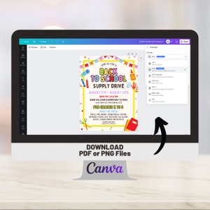 Editable Back to School Supply Drive Flyer Template (PDF Download) - Etsy