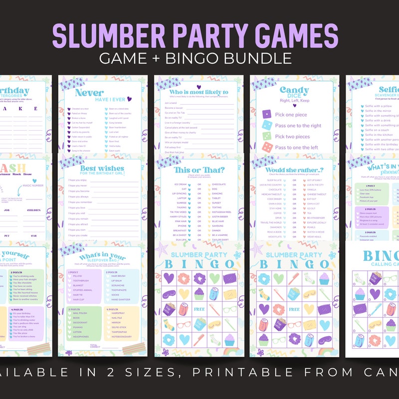 Sleepover Games - Etsy