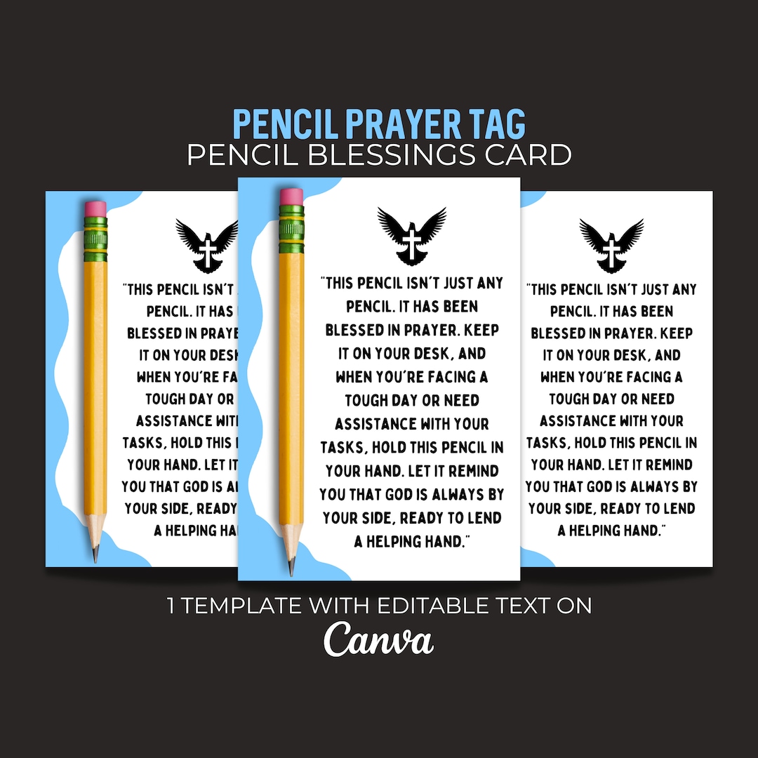 Editable Pencil Prayer Tag Sunday School Printable Pencil - Etsy