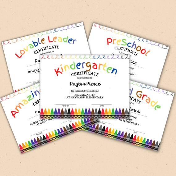 Editable Elementary Classroom Award Certificate Canva - Etsy