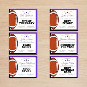 End of Season Football Awards Bundle, Team Party Football Award ...