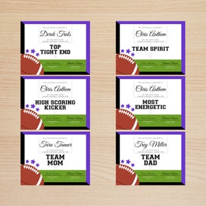 End of Season Football Awards Bundle Team Party Football - Etsy
