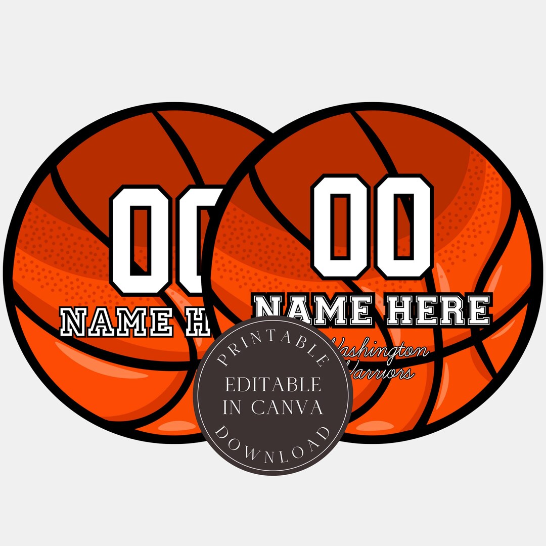 Editable Basketball Team Sport Tags Bag and Locker Room Hangtags Favor ...
