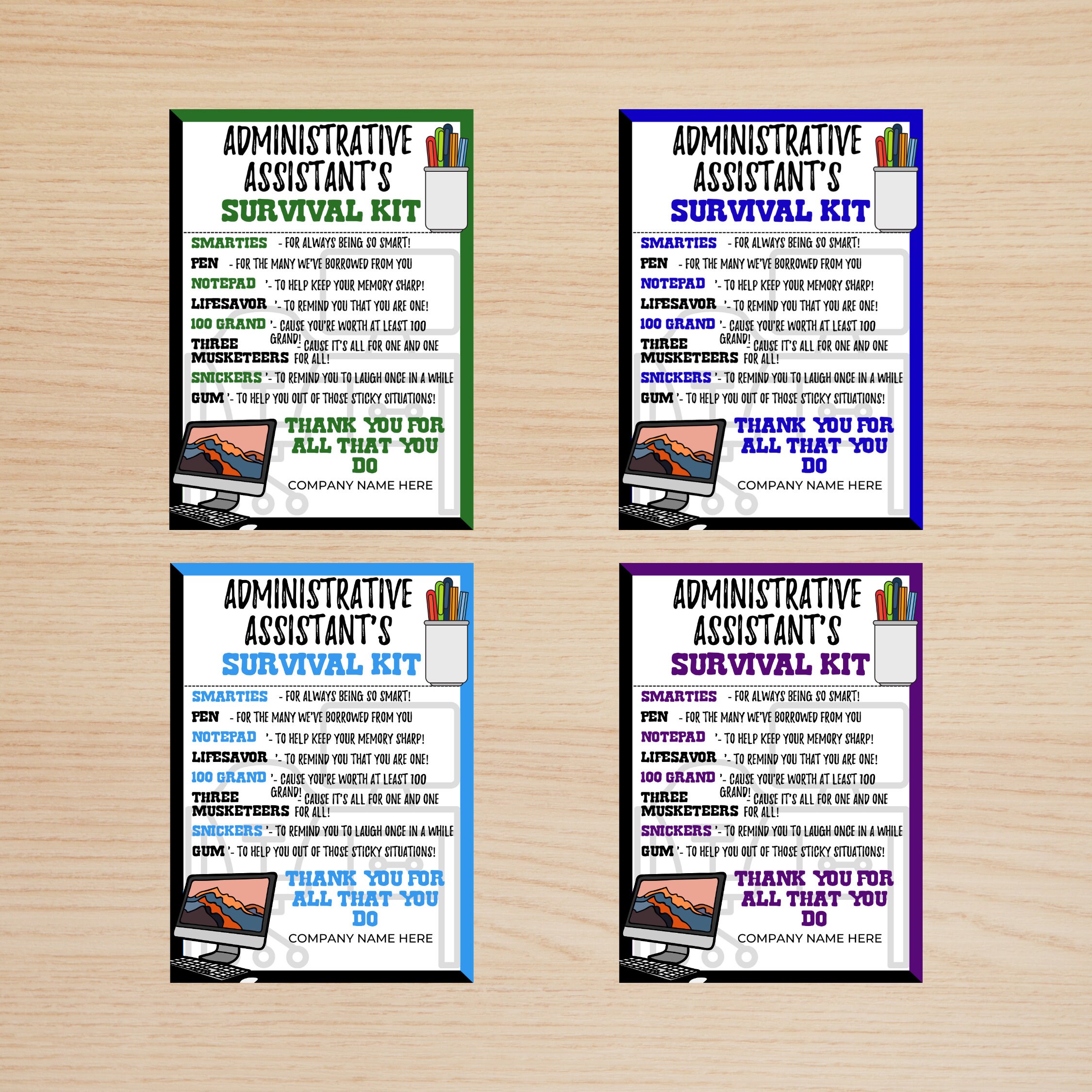 Administrative Assistant Survival Kit Employee Survival Kit - Etsy