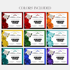 Cheerleading Award Certificate Template Editable Canva Awards (digital ...