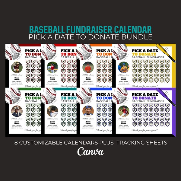 Baseball Fundraiser Calendar - Etsy