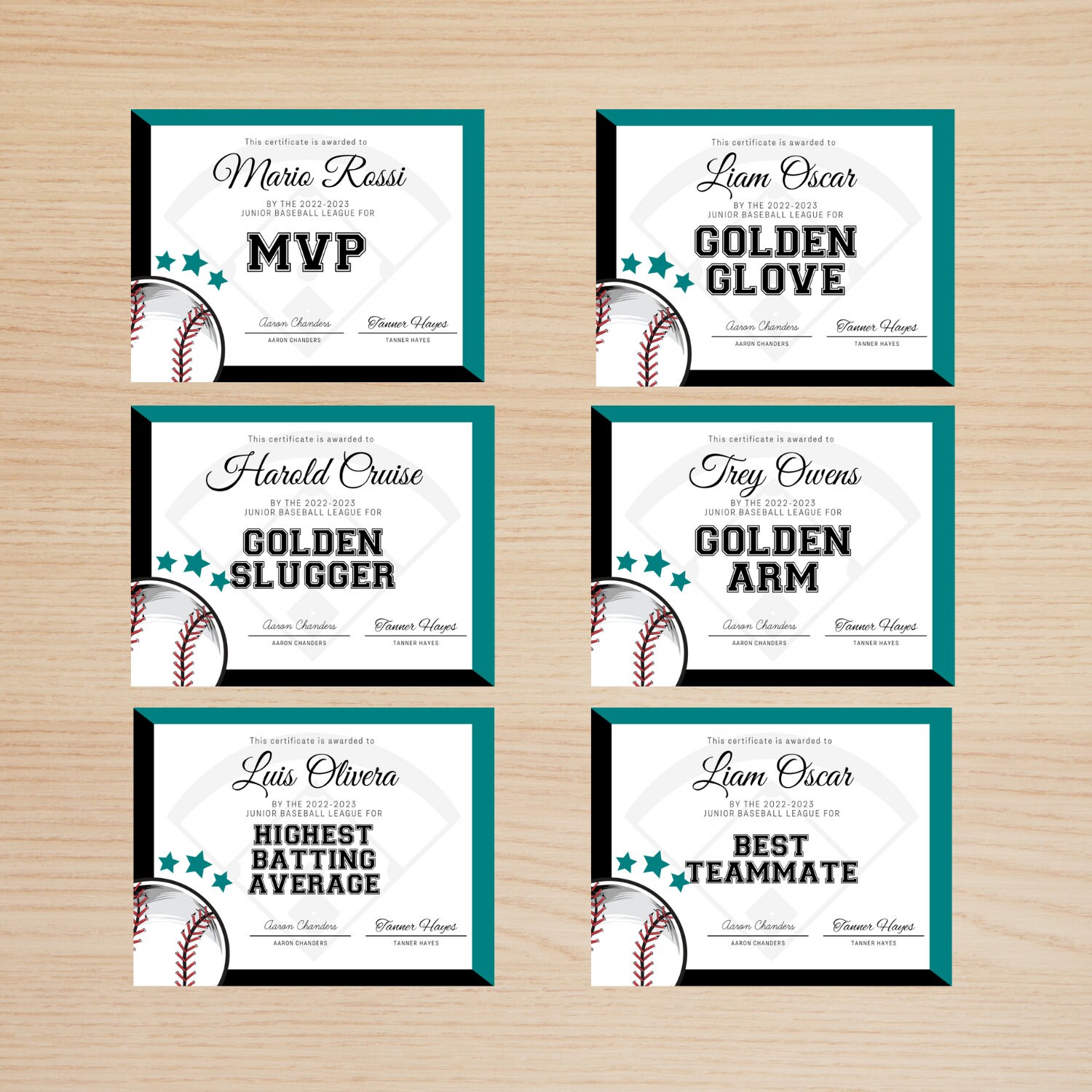 Editable Baseball Award Certificate Bundle Canva Template - Etsy Australia