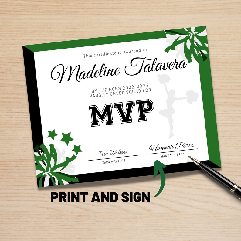 Editable Cheerleading Certificate Cheer Squad Awards - Etsy