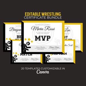 End of Season Wrestling Awards, Editable Wrestler Award Certificate ...