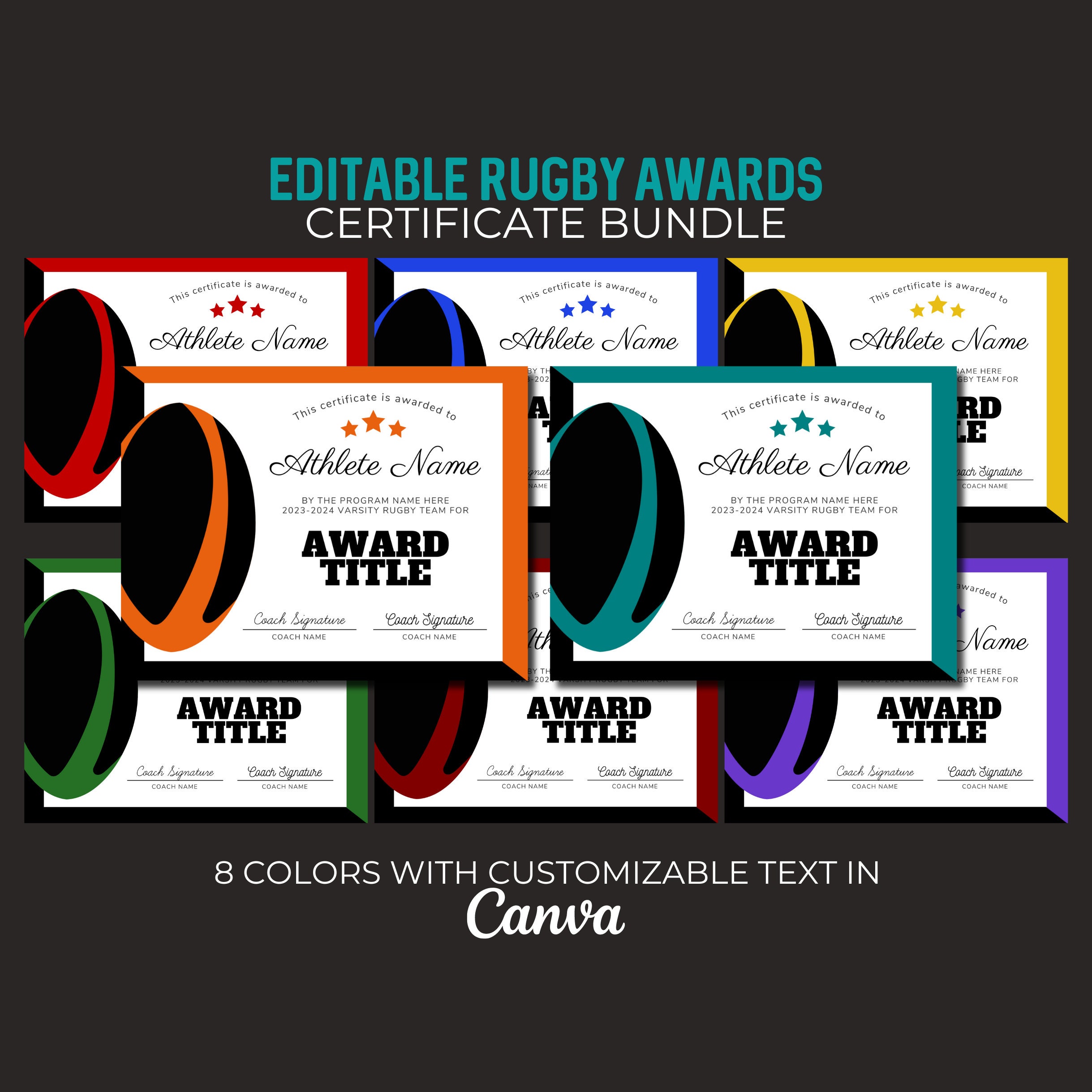 Rugby League Certificate Templates