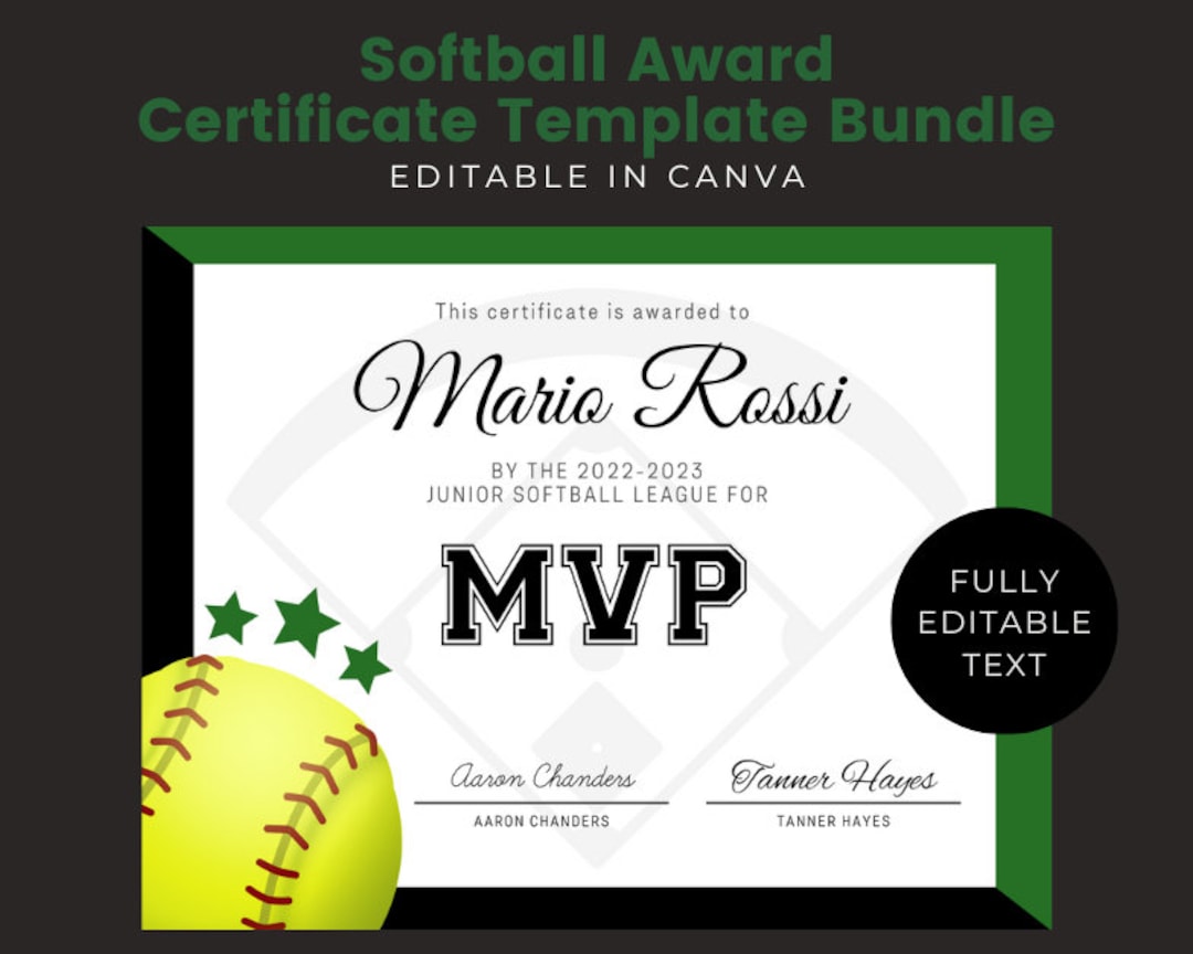 Free Softball Certificate Templates
