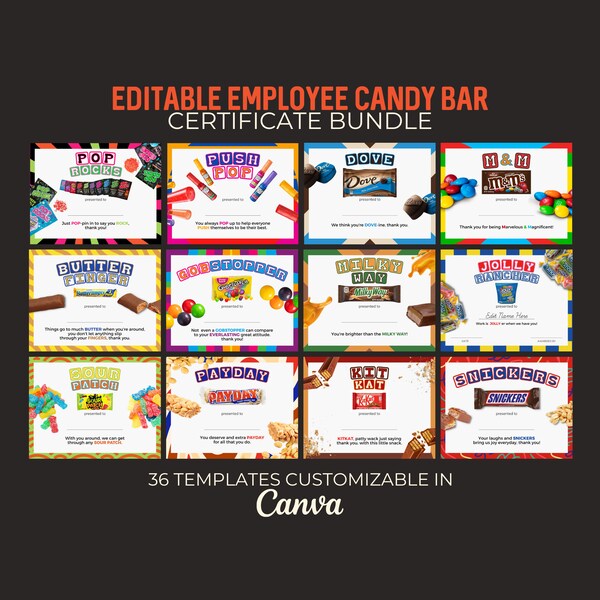 Employee Appreciation Candy Bar - Etsy