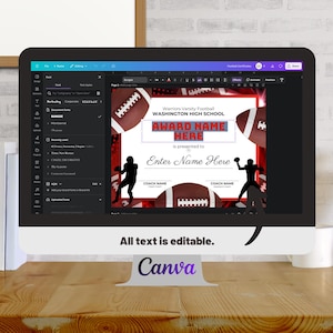 Editable Football Awards Template, Custom Football Award Certificates ...