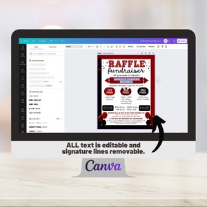 Editable Raffle Ticket Fundraiser Flyer Template School, Church, Sports ...