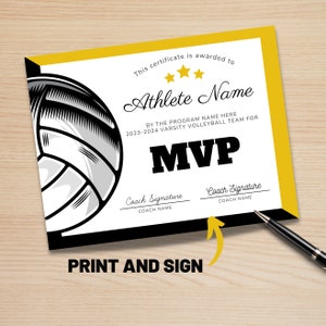 End of Season Volleyball Awards Bundle, Editable Volleyball ...