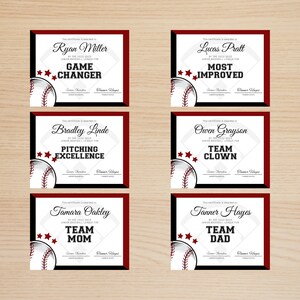 Editable Baseball Awards Printable, Baseball Team Certificate Bundle ...
