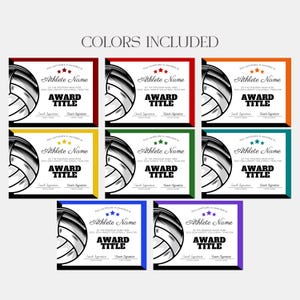 Editable Volleyball Awards Template, Custom Volleyball Award ...