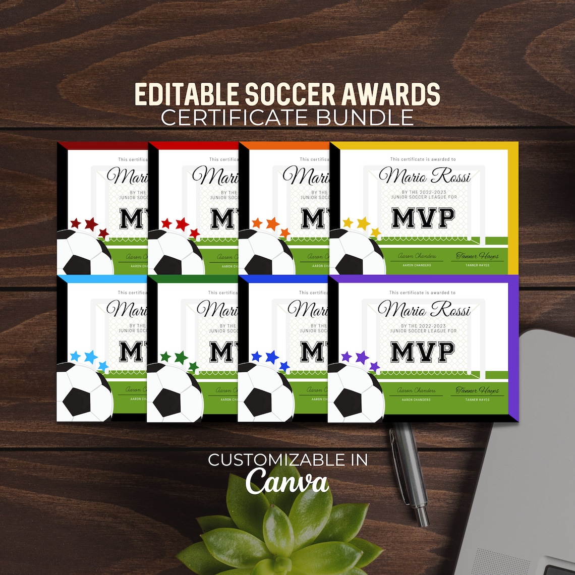 Editable Soccer Award Certificate Bundle Editable Canva - Etsy