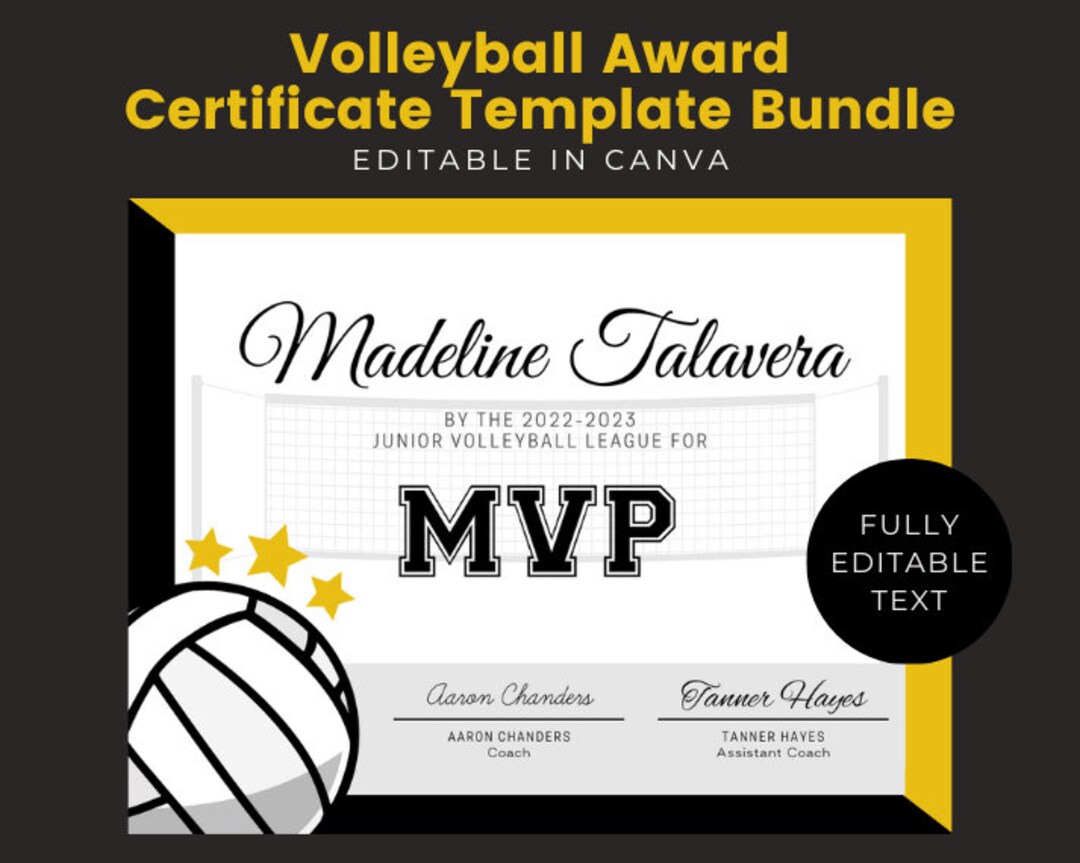 End of Season Volleyball Awards Bundle Editable Volleyball - Etsy