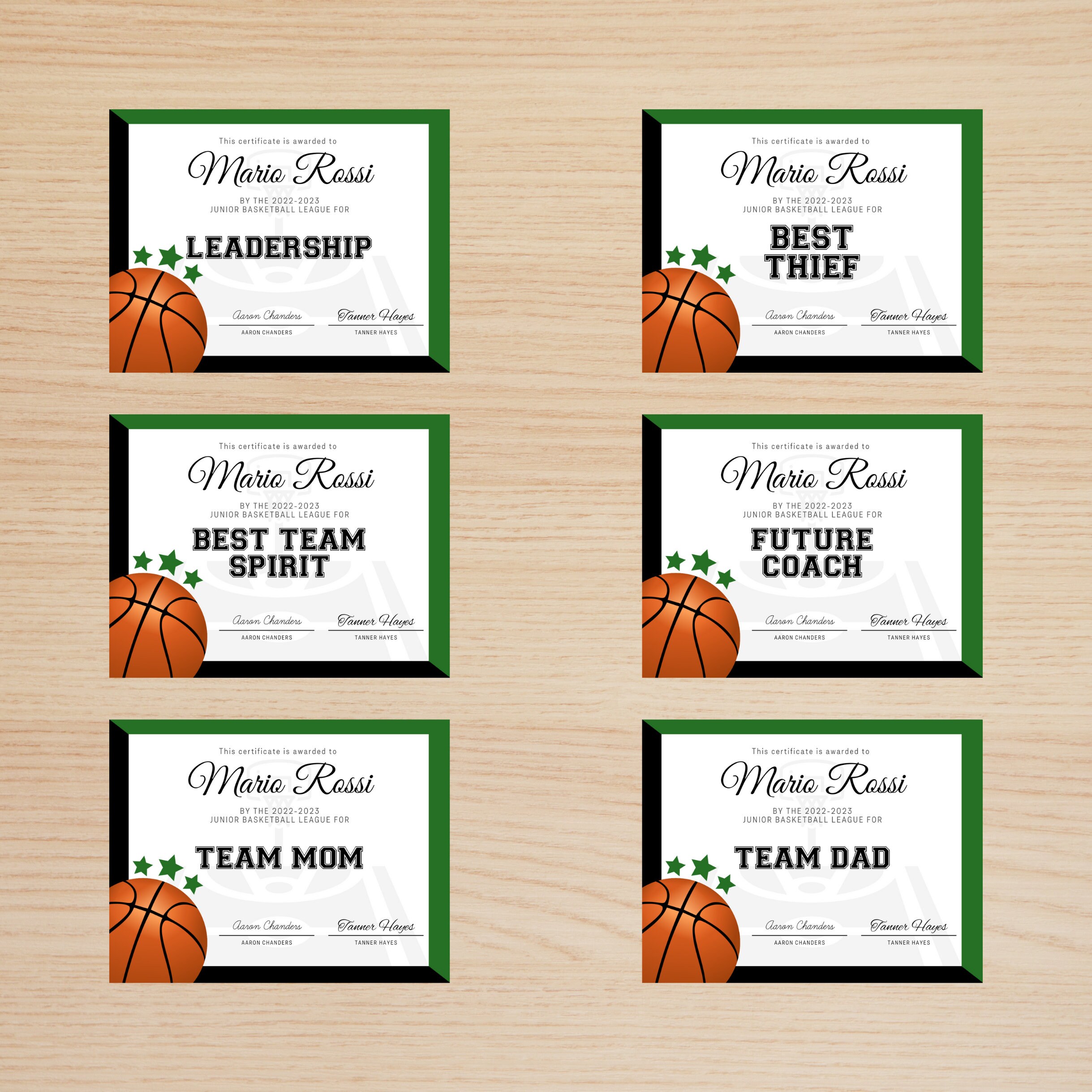 Editable Basketball Award Certificates, Basketball Awards Bundle Canva ...