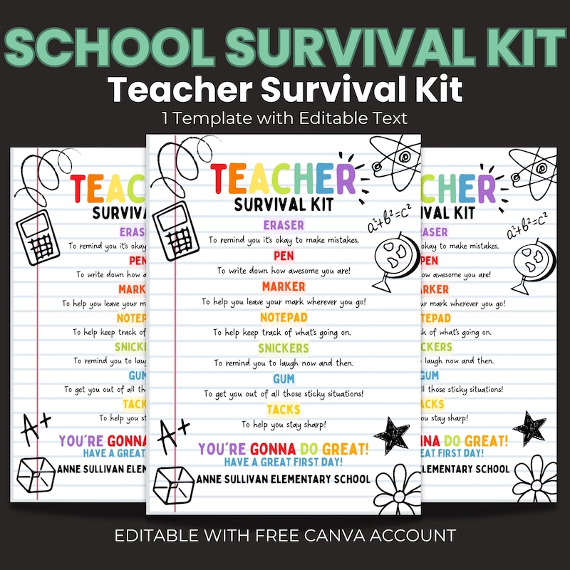 Teacher Survival Kit - Etsy