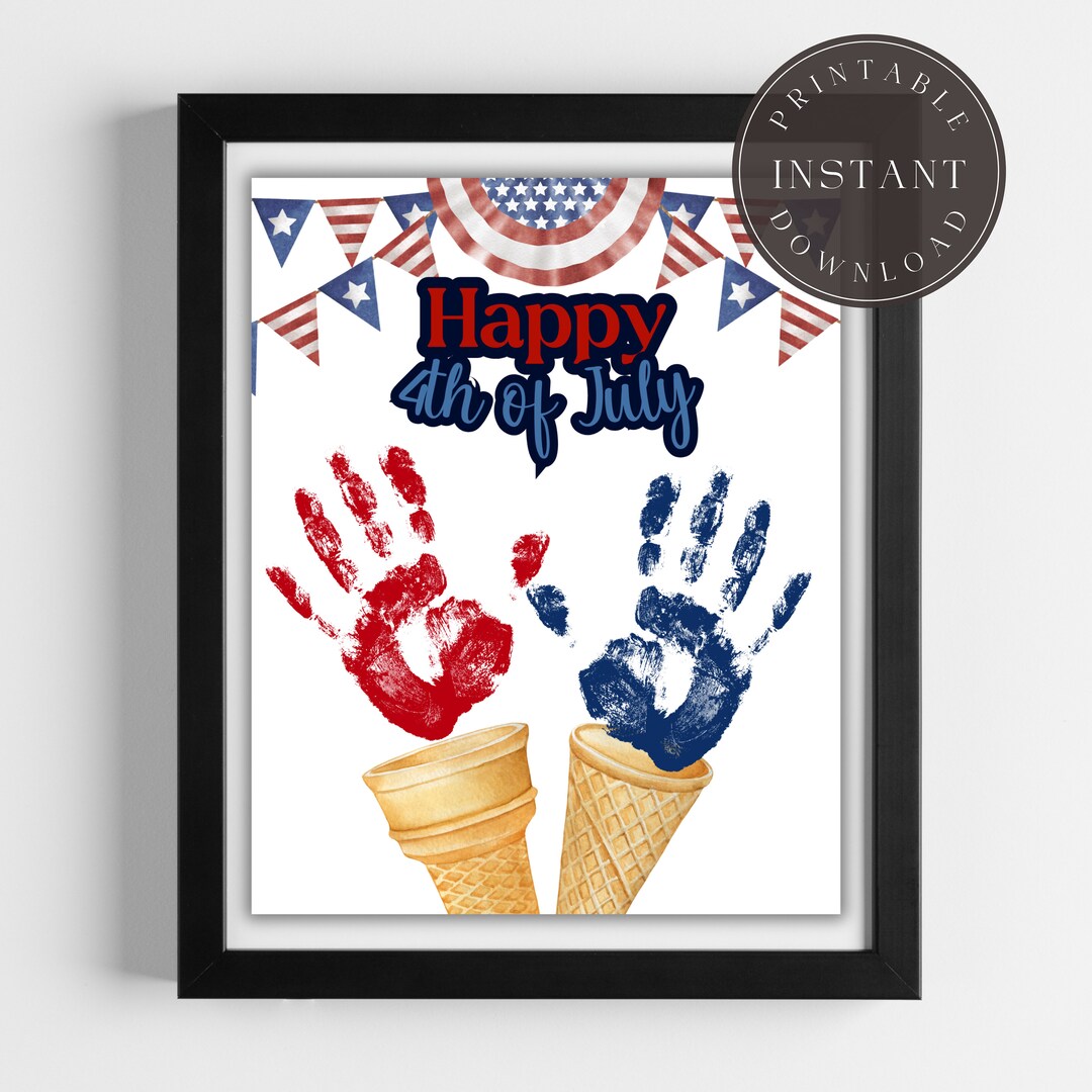Printable 4th of July Handprint Art Craft for Kids, Freedom Day ...