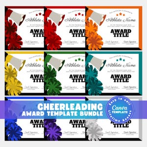 Editable Cheerleading Awards Template, Custom Cheer Award Certificates ...