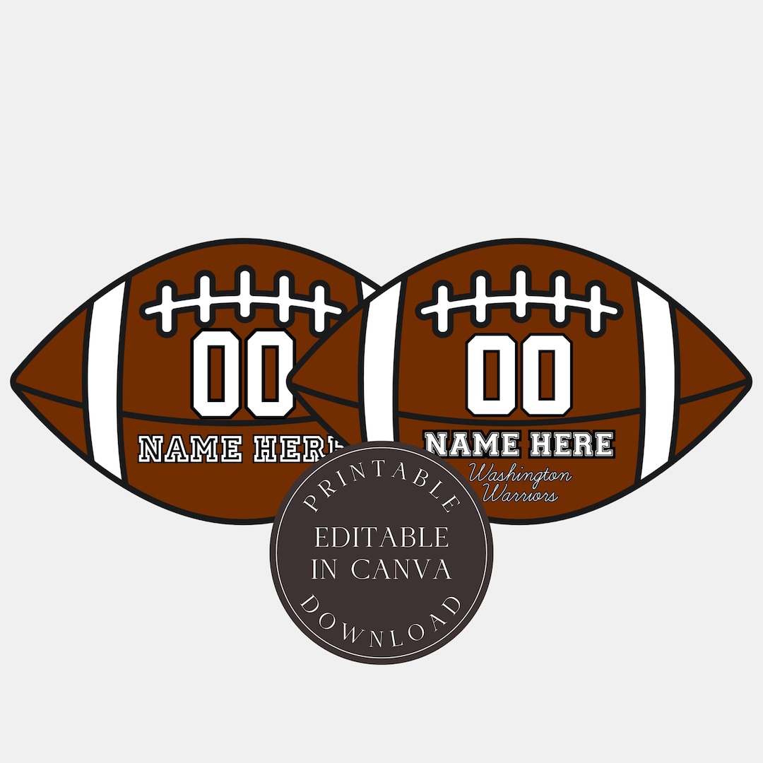Editable Football Team Sport Tags Bag and Locker Room Hangtags Favor ...