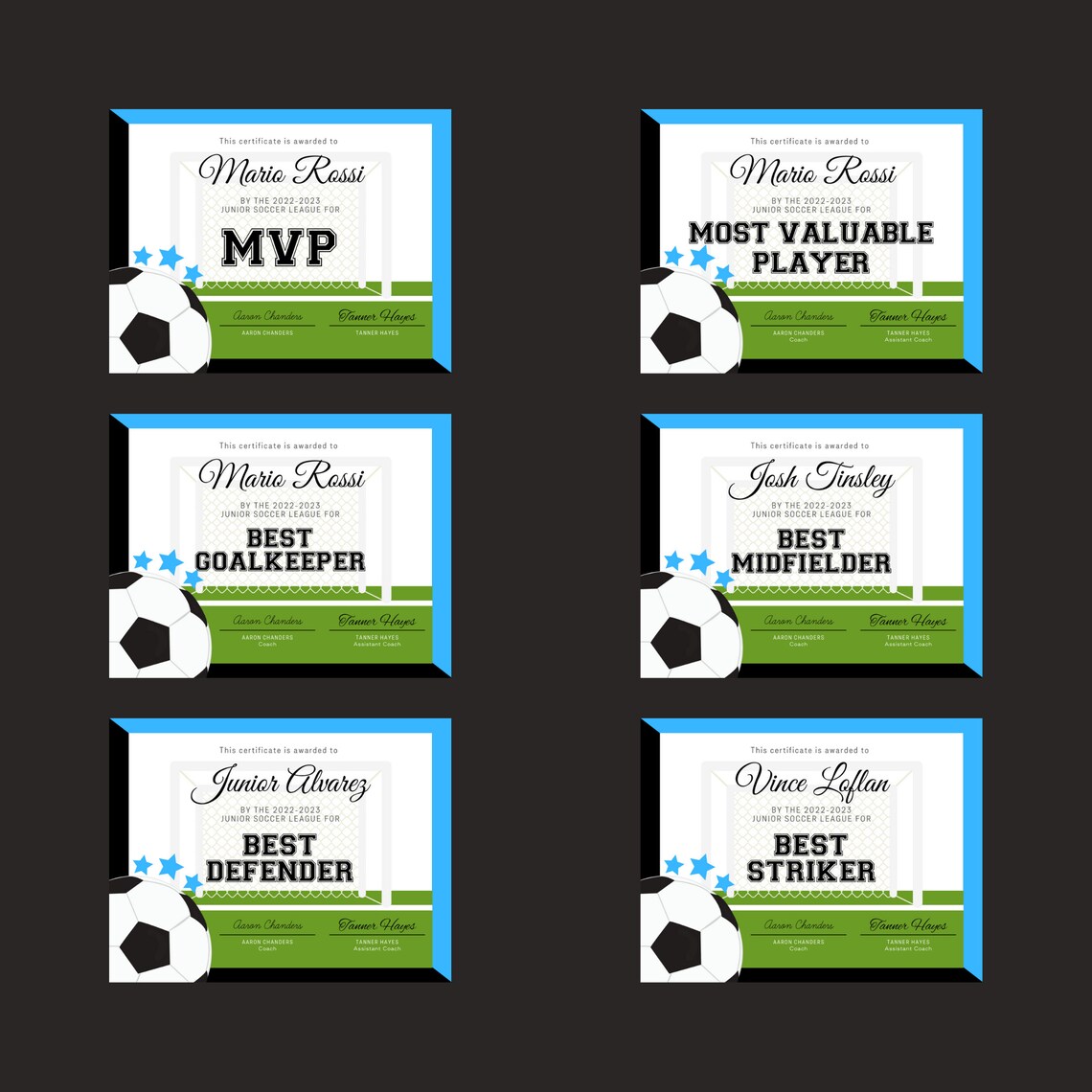Editable Soccer Award Certificate Bundle Editable Canva - Etsy