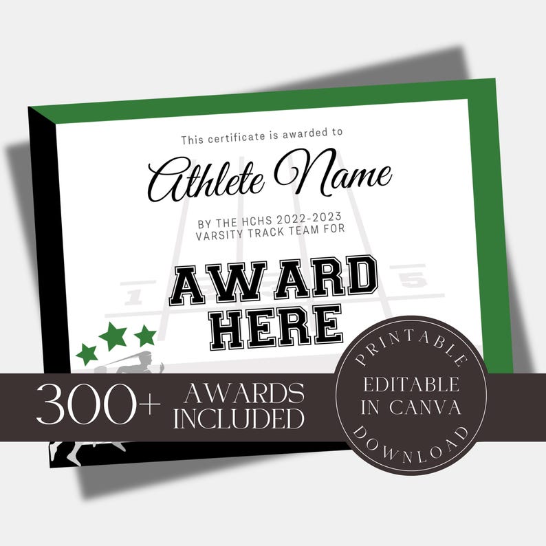 Editable Track and Field Awards Template, Custom Running Award ...