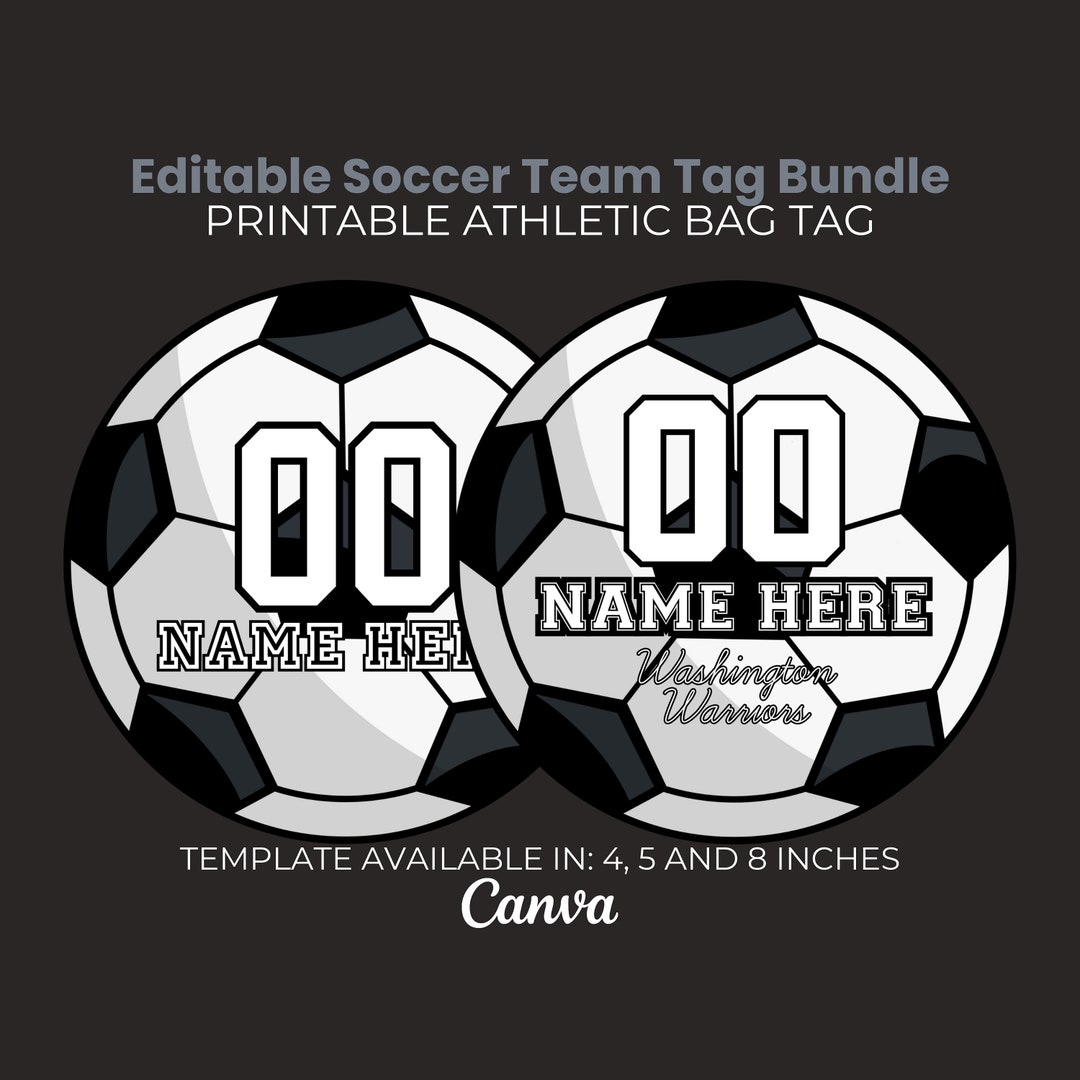 Soccer Team Sport Tags, Bag and Locker Room Hangtags, Favor Tags With ...