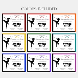 Editable Dance Awards Template, Custom Cheer Award Certificates ...