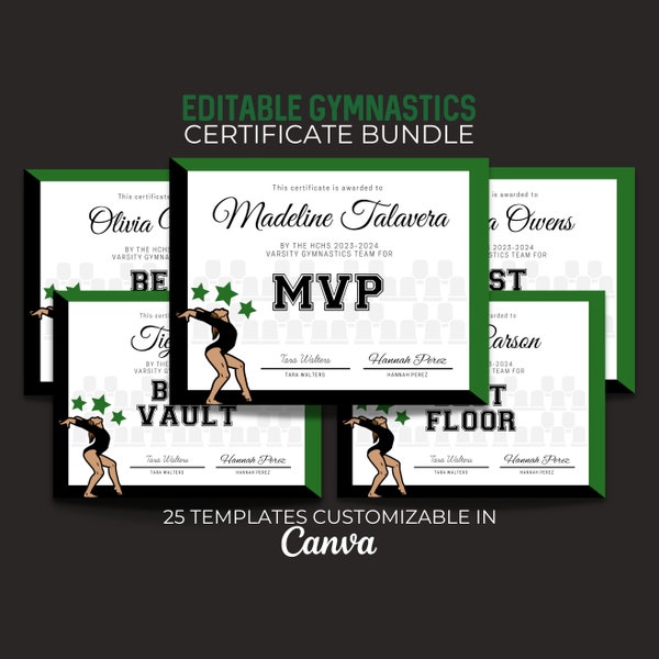 Gymnastics Awards Certificates - Etsy