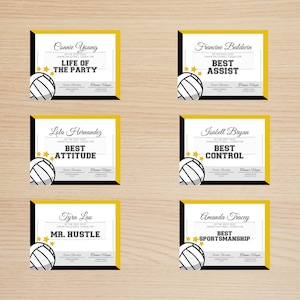 End of Season Volleyball Awards Bundle, Editable Volleyball ...