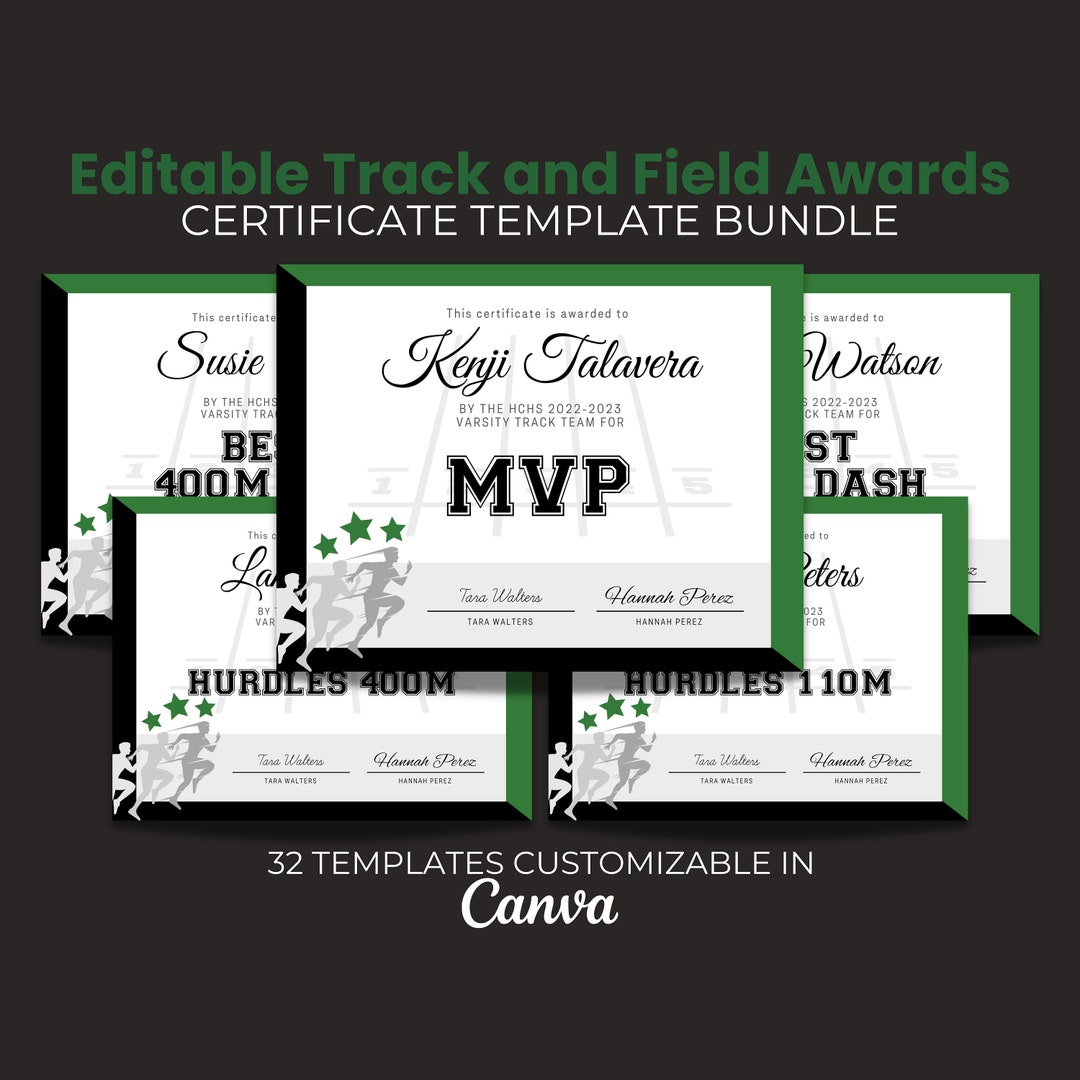 End of Season Track and Field Awards Bundle, Editable Track and Field ...