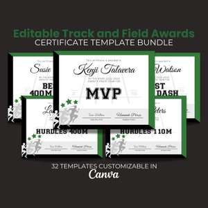 End of Season Track and Field Awards Bundle, Editable Track and Field ...