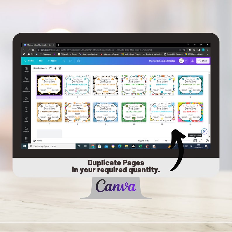 Editable Custom School Certificates Elementary Classroom - Etsy