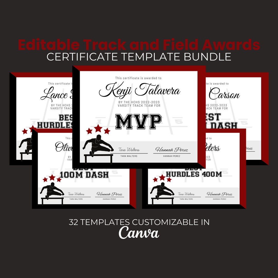 End of Season Track and Field Awards Bundle, Editable Track and Field ...