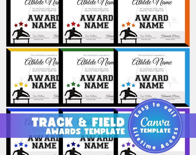 Editable Track & Field Award Certificates: Printable Sports Runner ...