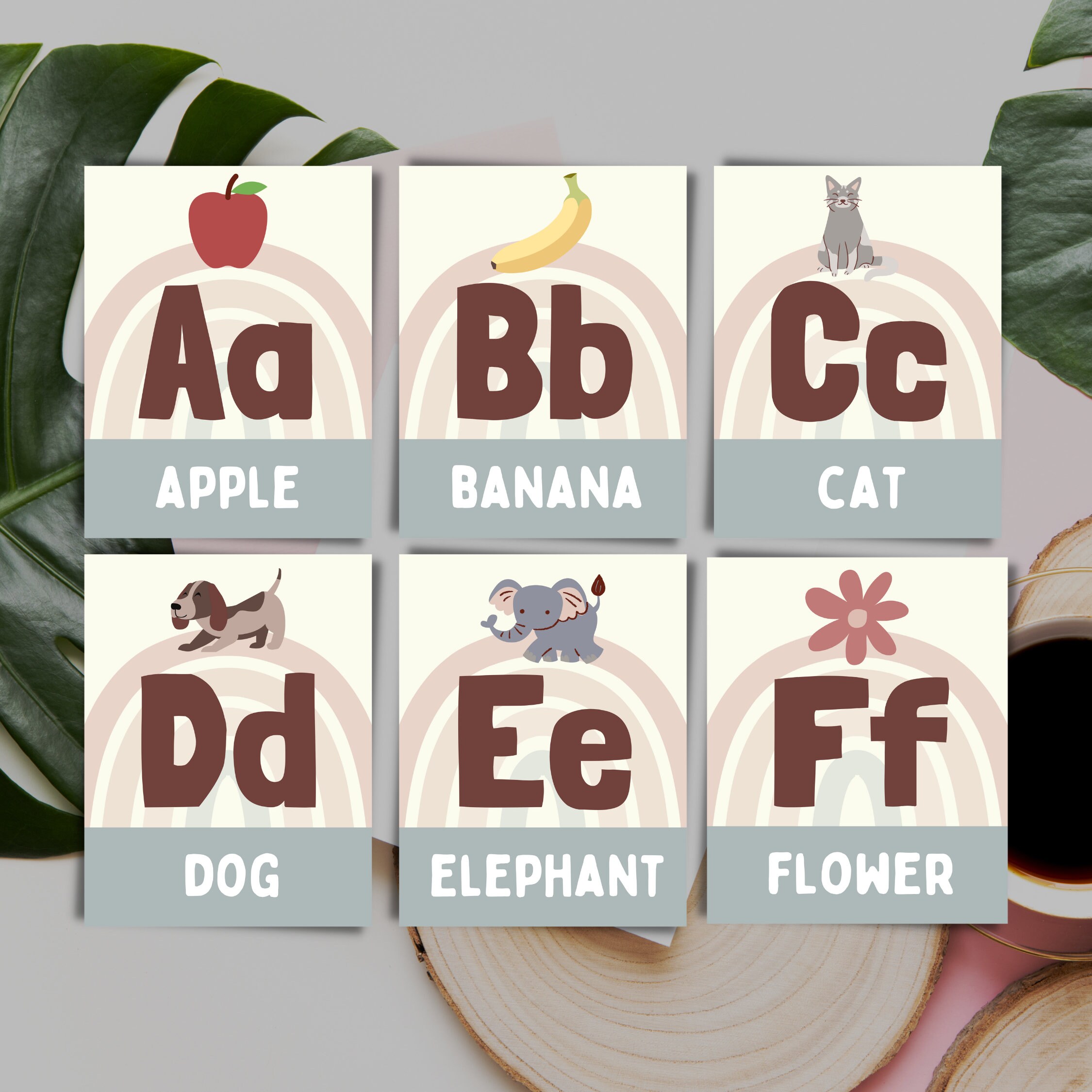 Boho Rainbow Alphabet Classroom Posters Editable Letter - Etsy