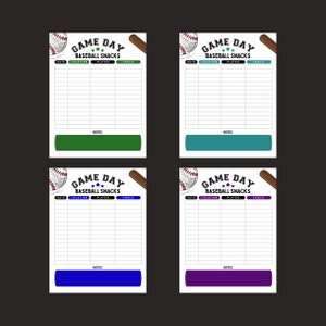 Editable Baseball Snack Sign up Sheet Game Day Schedule Canva Template ...