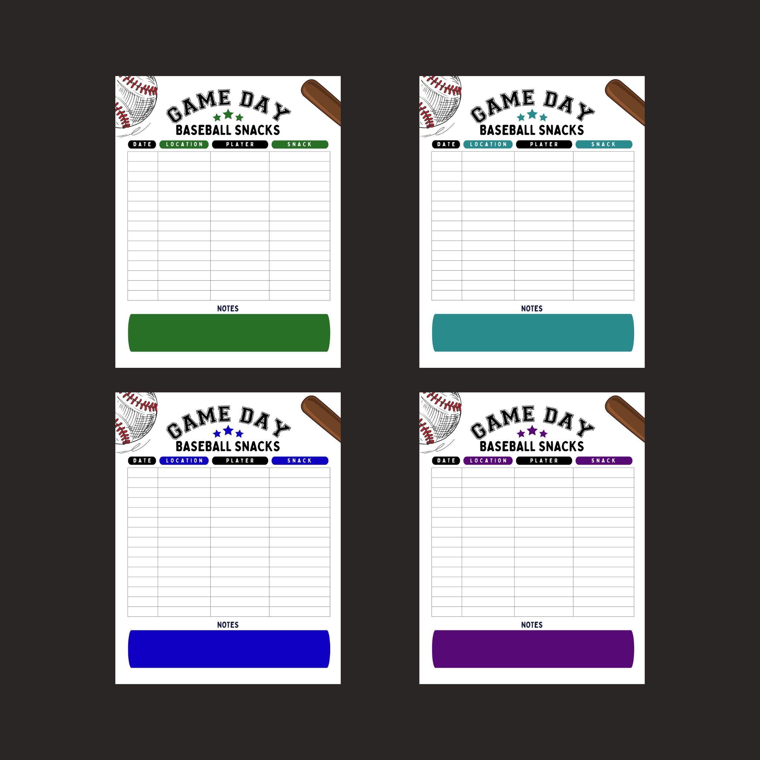 Editable Baseball Snack Sign up Sheet Game Day Schedule Canva - Etsy