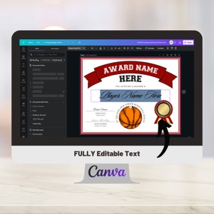 Basketball Awards Editable Team Certificates Canva Template (digital ...