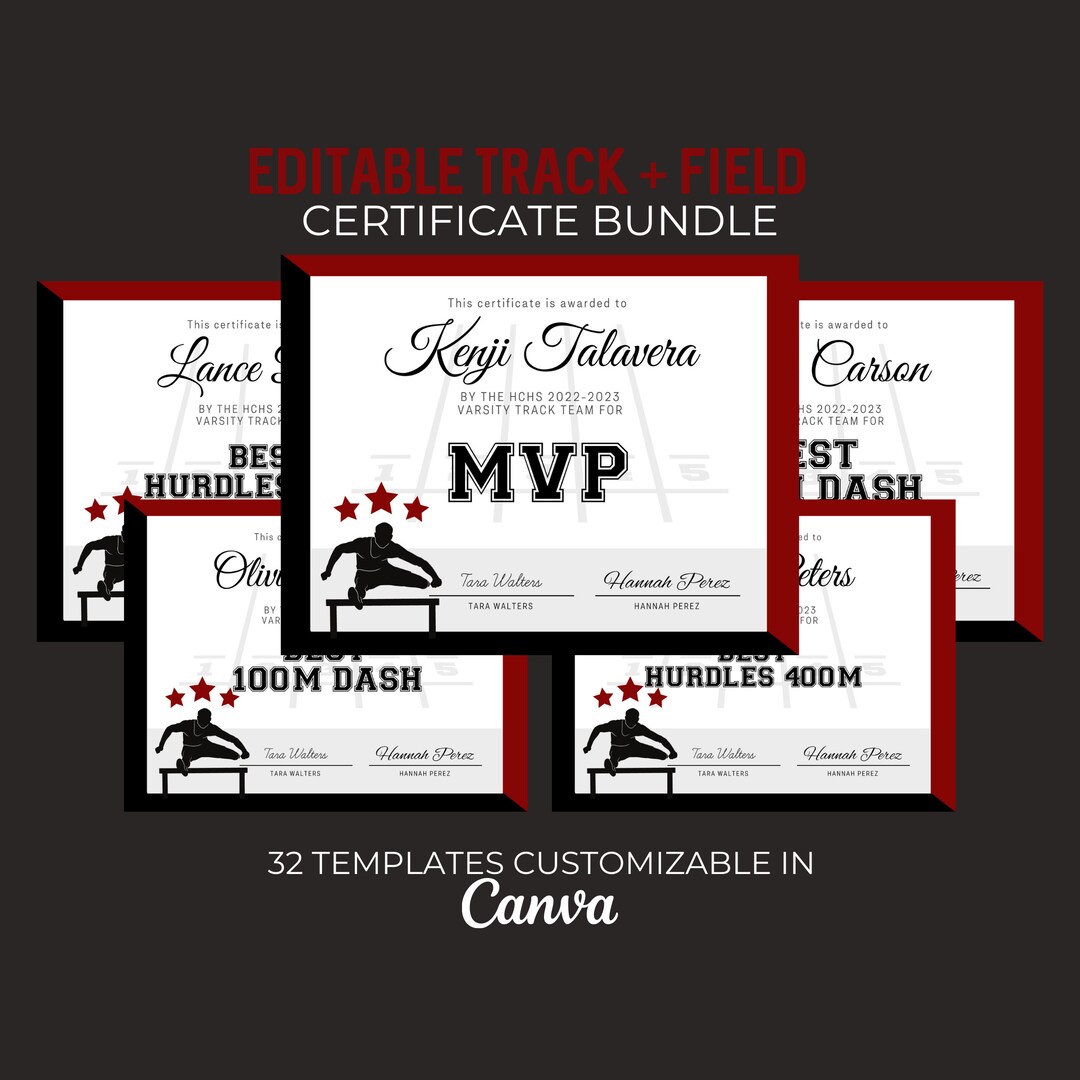 End of Season Track and Field Awards Bundle, Editable Track and Field ...