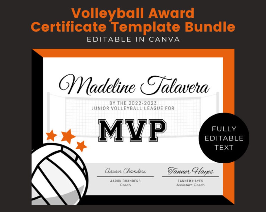 End of Season Volleyball Awards Bundle Editable Volleyball - Etsy