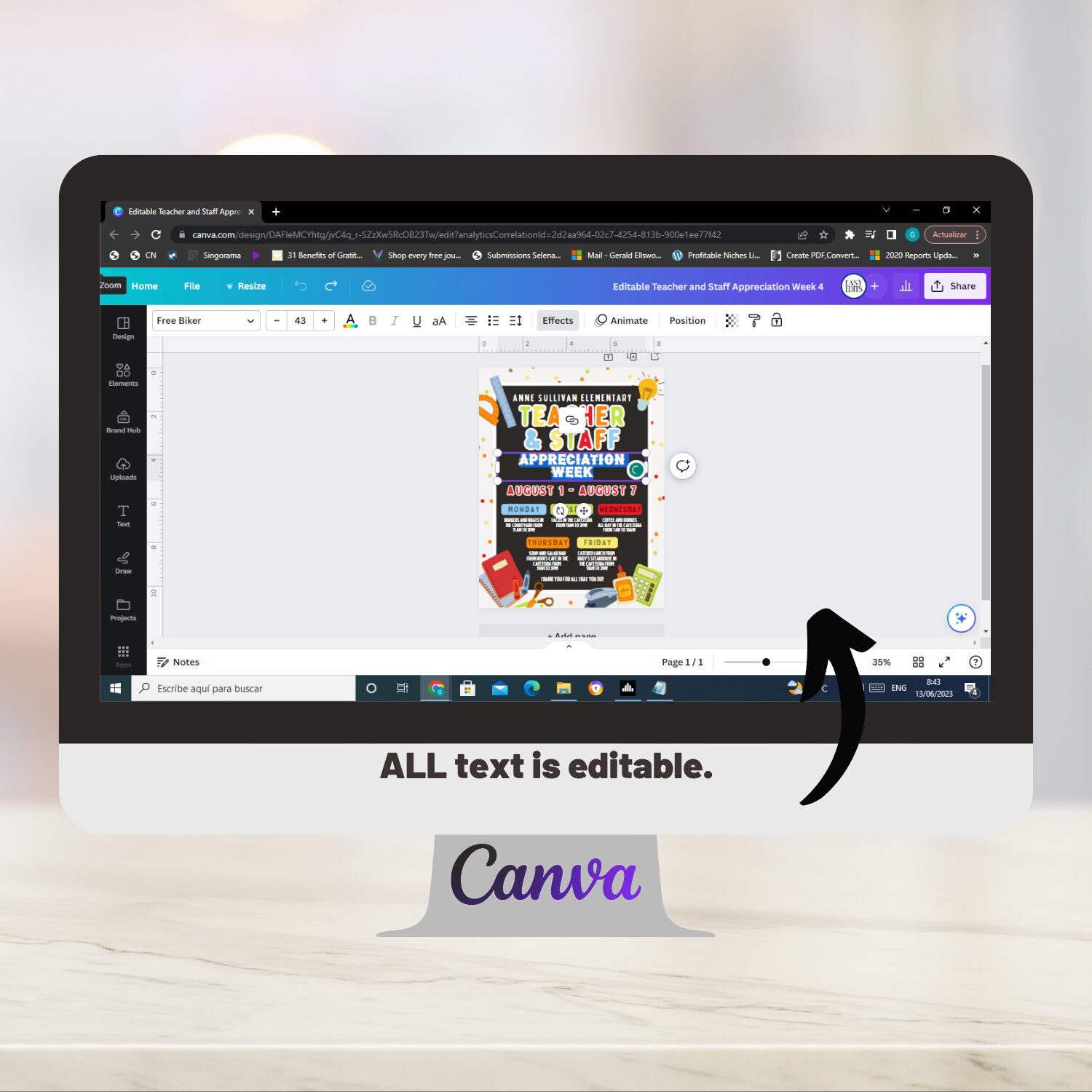 EDITABLE Teacher Appreciation Week Itinerary Flyer - Etsy