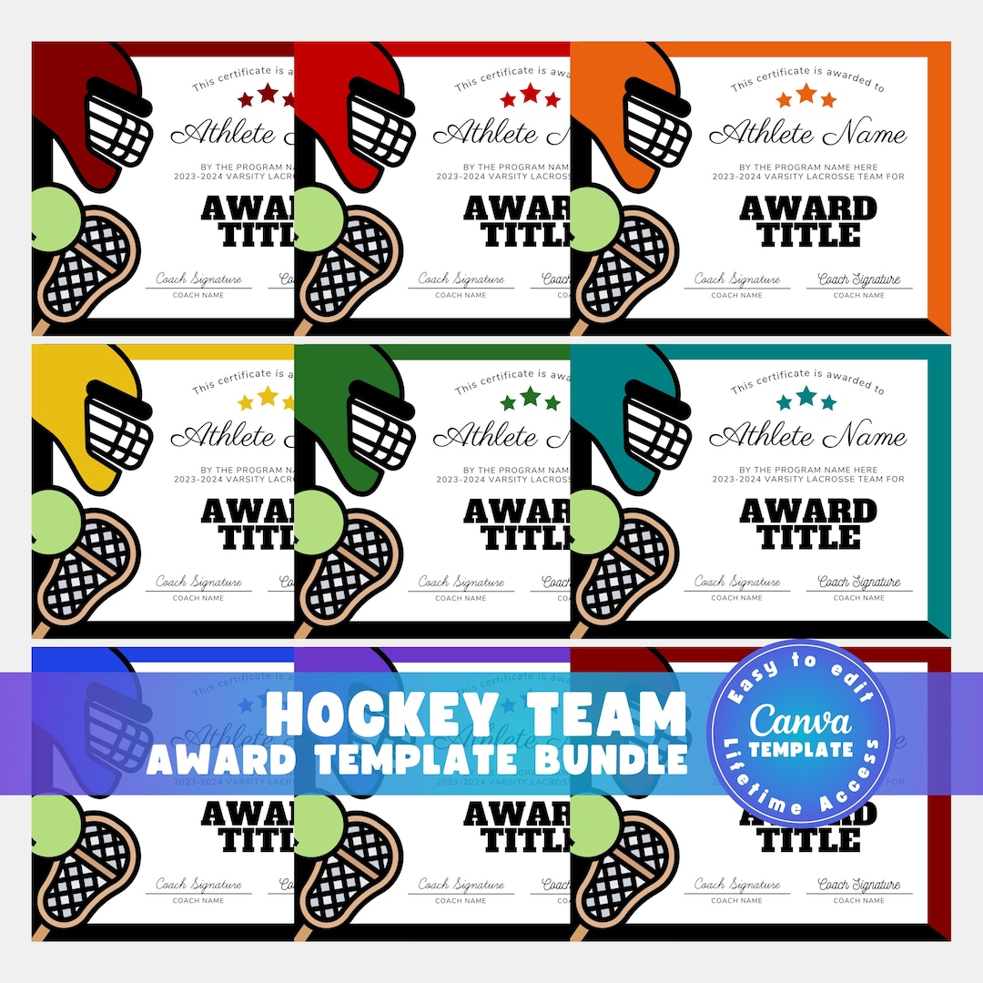Editable Lacrosse Awards Template, Custom Lacrosse Award Certificates ...