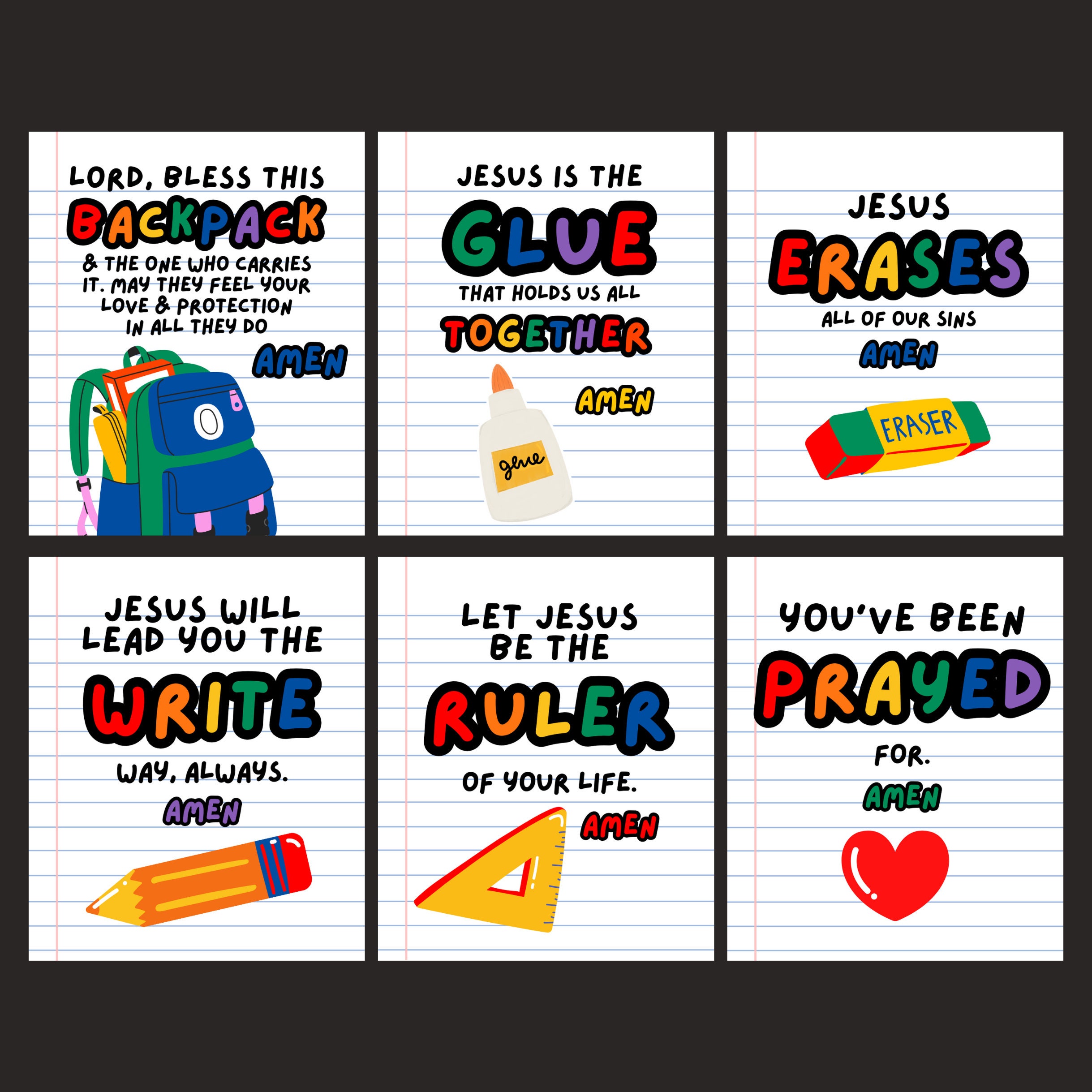 Backpack Prayer Tags, Editable School Blessing Cards, Back to School ...