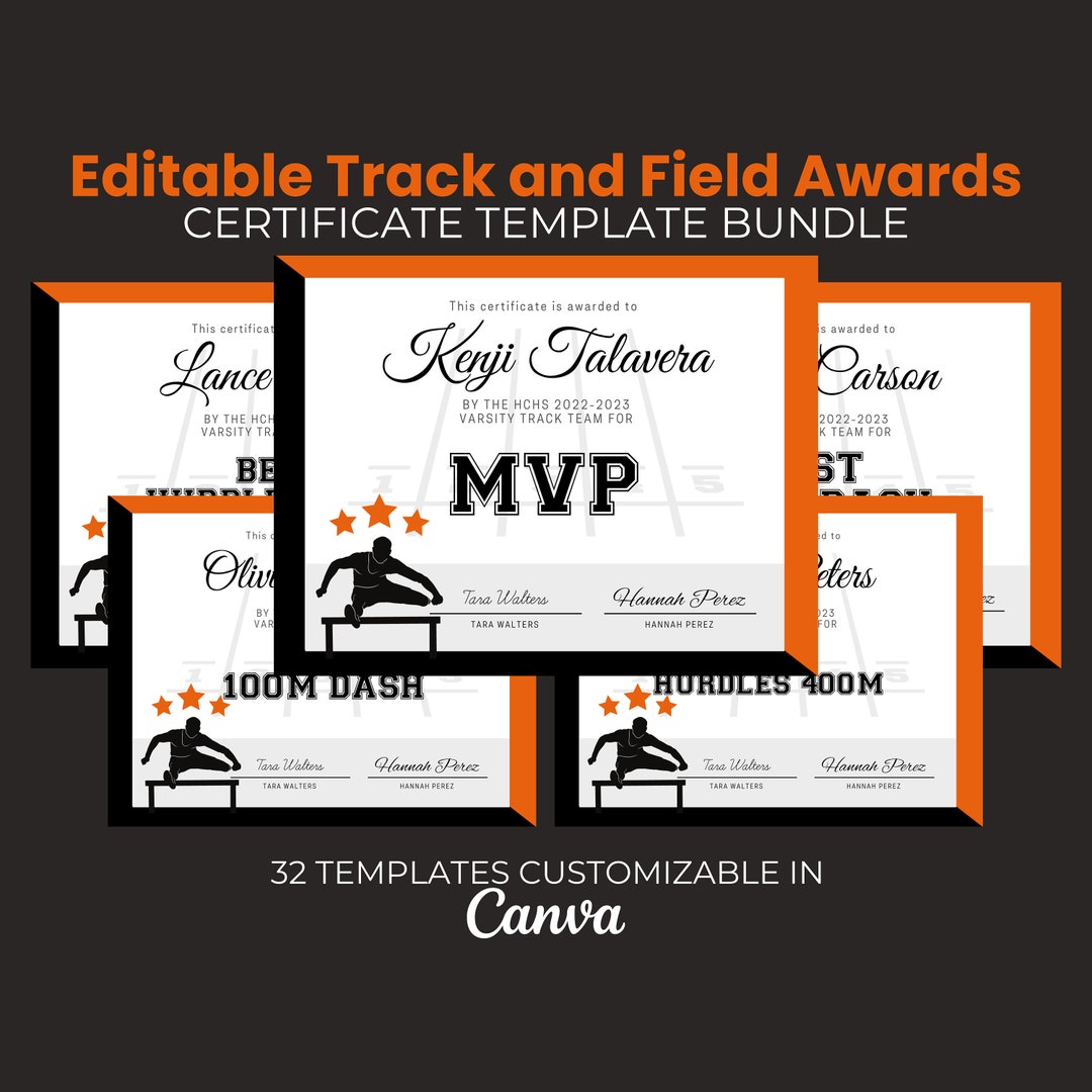 Track and Field Awards Bundle, Track and Field Certificate, Printable ...