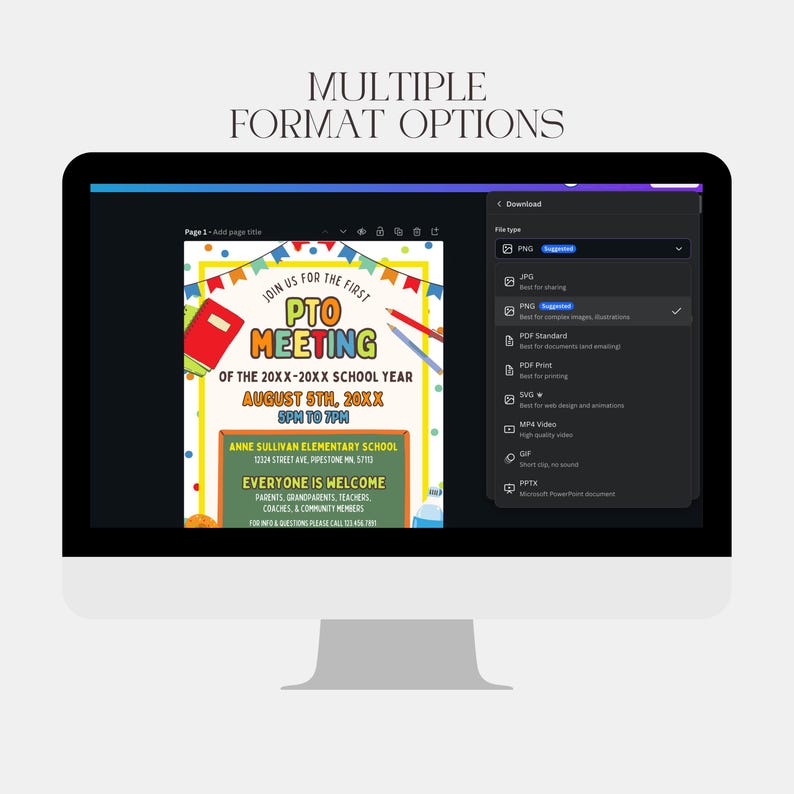 Editable PTA PTO Meeting Flyer Template Back to School Invitation ...